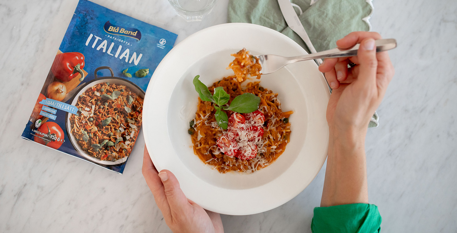 Italian pata - arjen pelastus! Blå Band ateria-ainekset